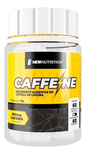 Suplemento Em Cápsulas Caffeine 200mg 60 Doses Cafeína Anidra