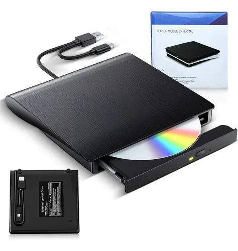 Leitor & Gravad Cd Dvd Externo Usb 3.0 Portátil Pc Notebook +/-rw ...