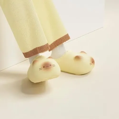 Pantuflas De Lana De Felpa Con Estampado De Pata De Gato | MercadoLibre