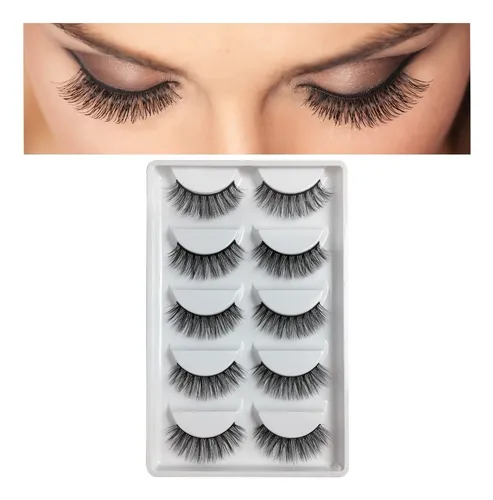 Paquete Mixto Natural De Pestañas Postizas Volume Con 5 Pares