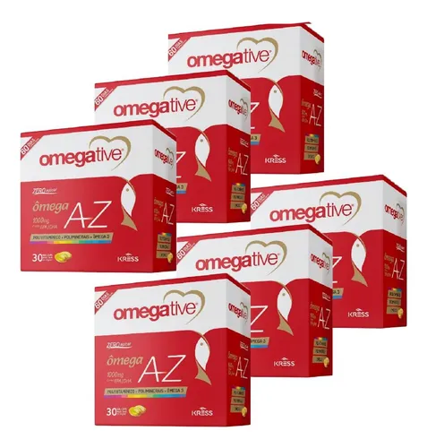 Kit Omegative Az Com 6 Caixas De 30 Cápsulas Cada | Frete grátis Kit Omegative Az Com 6 Caixas De 30 Cápsulas Cada | Frete grátis
