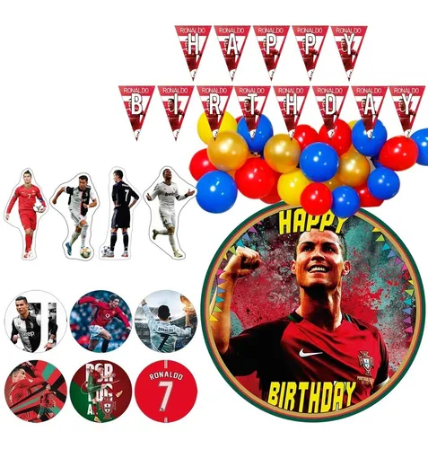 Kit Decoracion Globos Cumpleaños Tematica Cristiano Ronaldo Meses Sin