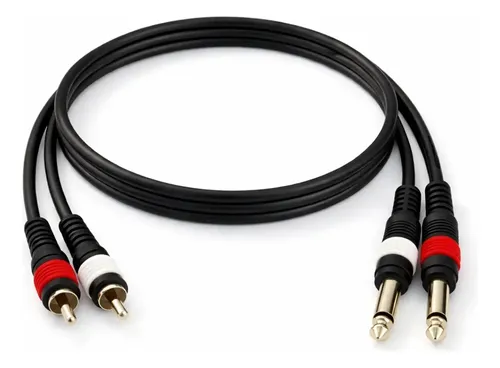 Cable Rca A 2 Plug Mono 6.5mm Profesional 2 Mts Jahro 3659 | Envío gratis