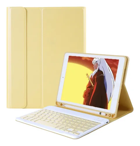 Capa Para Tablet + Teclado Bluetooth Para iPad Mini6 Cor Amarelo Limão ... Capa Para Tablet + Teclado Bluetooth Para iPad Mini6 Cor Amarelo Limão ...