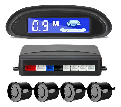 Sensor Ré Estacionamento 4 Pontos Preto Display Tela Lcd Led | Frete grátis