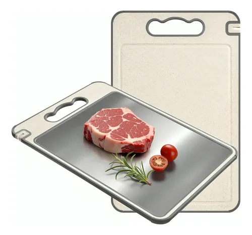 Tabla De Picar Doble Cara Acero Inoxidable 30x46cm Cocina | Cuotas sin ...