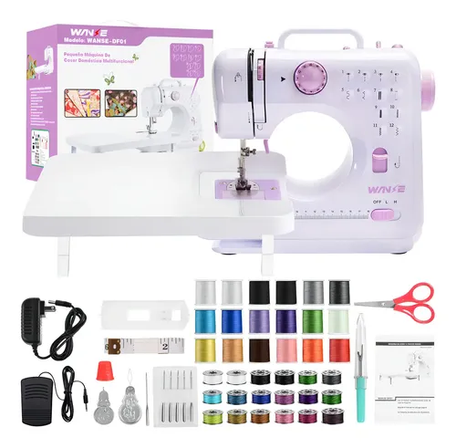 Máquina De Coser Eléctrica Portátil Mini Doméstica Multifuncional De 12 ...