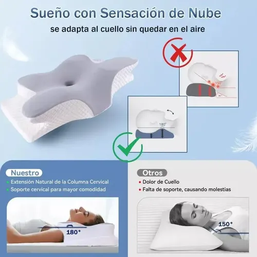 Almohada Cervical Ortopédica Espuma Memoria Mariposa | Envío gratis
