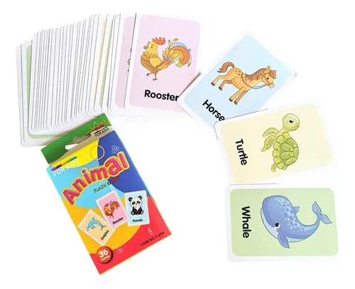Flash Cards Animais Interativos Vocabulário 36 Peças | MercadoLivre