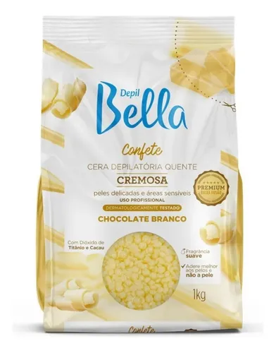 Depil Bella Cera ação Corpo Chocolate Branco Pérola 1kg - Essência ...