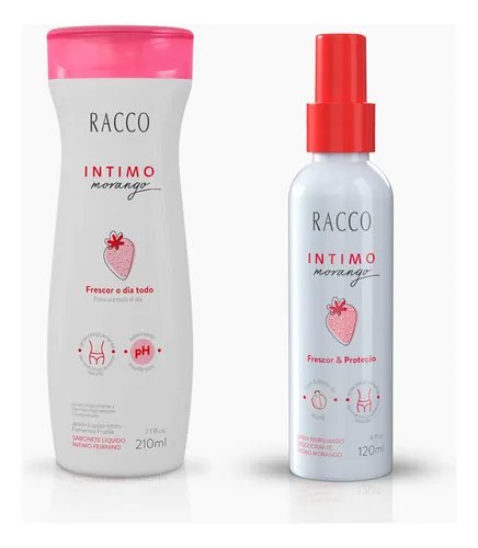 Kit Sabonete Intimo Morango E Desodorante Intimo Racco | Parcelamento ...