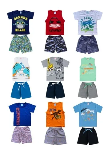 Lote Roupa Infantil 10 Peças Verão Menino Tam.1-16 R.81-5 ... Lote Roupa Infantil 10 Peças Verão Menino Tam.1-16 R.81-5 ...
