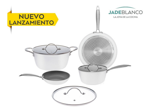 Jade Cook Blanco Batería De Cocina Antiadherente Cv Directo Meses Sin