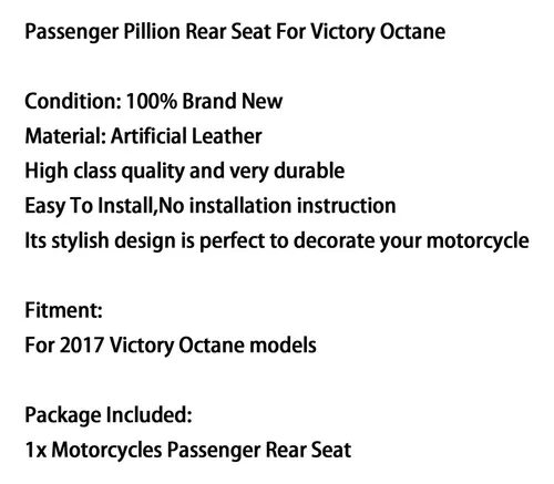 Asiento Acolchado For Pasajero For Victory Octane . | Meses sin interés