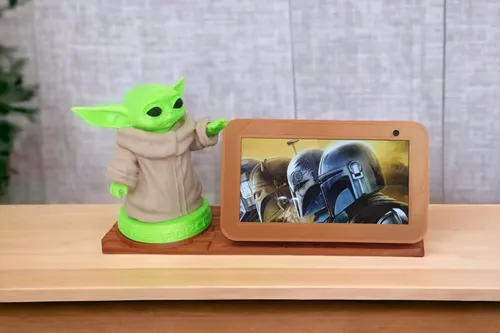 Suporte Baby Yoda Amazon Alexa Echo Show 5 - Decoração Suporte Baby Yoda Amazon Alexa Echo Show 5 - Decoração