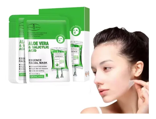 Mascarillas Facial Aichun Beauty Aloe Vera 25ml X10 Cuotas Sin Interés