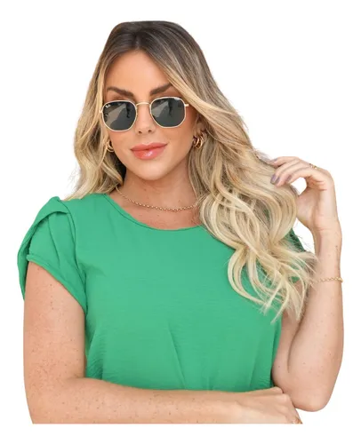 Camisa Feminina Social Duna Moda Evangélica Manga Curta Mercadolivre