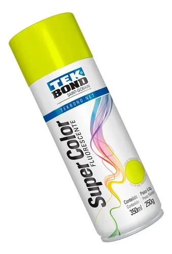 Tinta Spray Super Color Fluorescente 350ml Tekbond - Amarelo Tinta Spray Super Color Fluorescente 350ml Tekbond - Amarelo