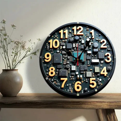 Reloj De Pared Acrílico De Madera Con Estampado Plano 2d Chi | Meses ...