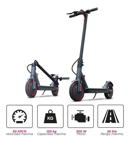 Scooter Adulto Eléctrico Plegable 25 Km H Color Negro En Venta En