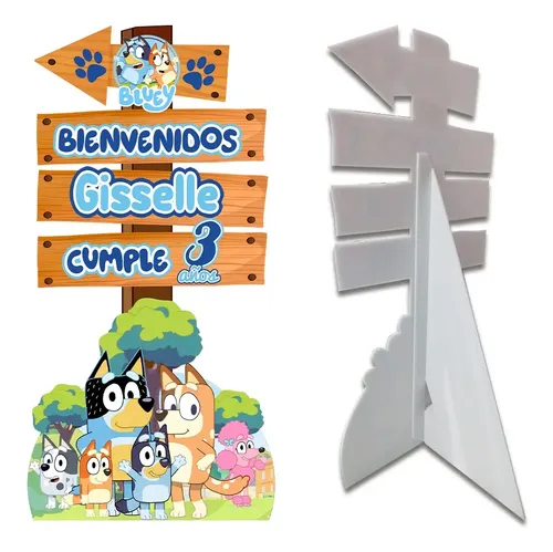 Figura Coroplast Letrero Bienvenida 1m Bluey | Envío gratis