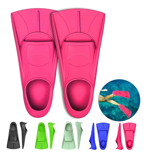 JINGRUI Aletas Para Nadar Cortas Natacion Hombres Y Mujeres Color Rosa ...