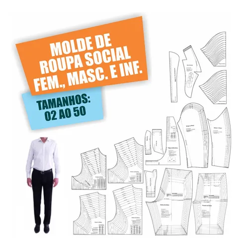 Kit Moldes De Roupa 16 Peças Completo Parcelamento Sem Juros