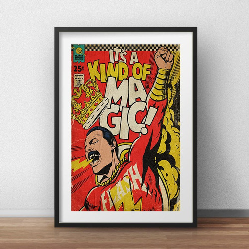 Quadro Poster Queen Its A Kind Of Magic Comics Desenho Mercadolivre