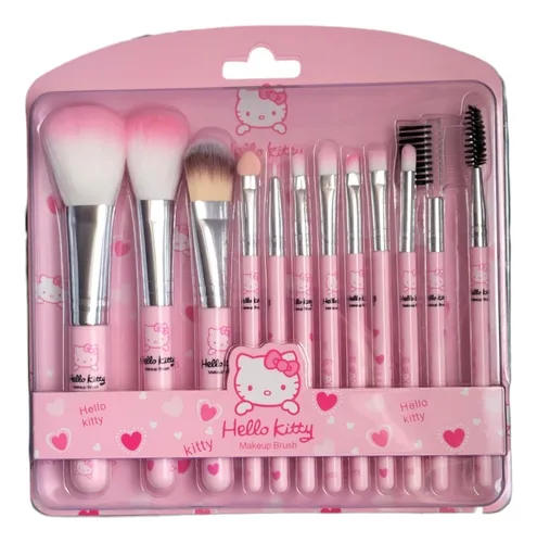 Set De 12 Brochas De Maquillaje Sanrio Hello Kitty Envío Gratis