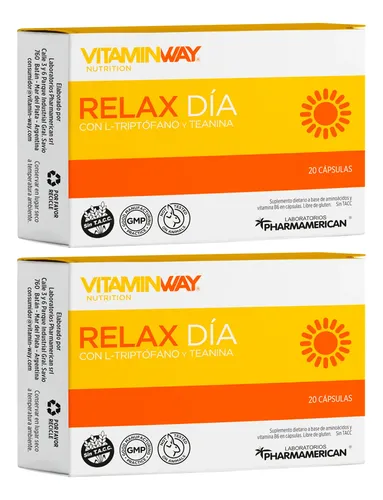 Vitamin Way Kit X2 Relax Día Relajación Ansiedad Estrés X20 Sin Sabor ...