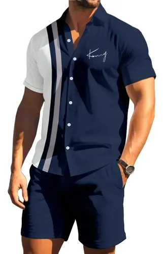 Conjunto De Camisa Estampada De Dos Tonos Y Manga Corta | MercadoLibre