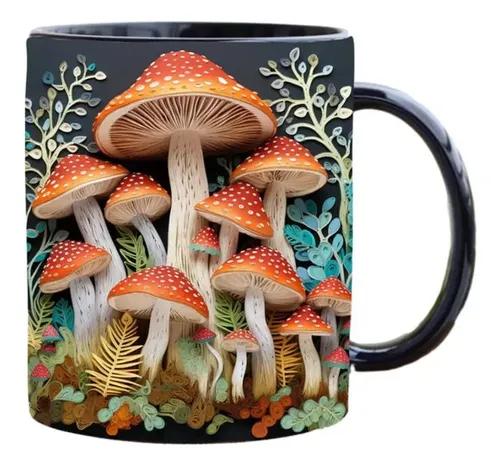 Taza De Cerámica Con Hongos Mágicos Magic Mushrooms | MercadoLibre