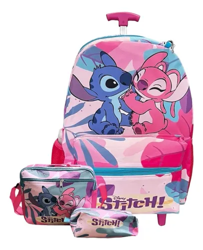 Kit Mochila Lilo & Stitch Rodinha Lancheira E Estojo | Frete grátis Kit Mochila Lilo & Stitch Rodinha Lancheira E Estojo | Frete grátis