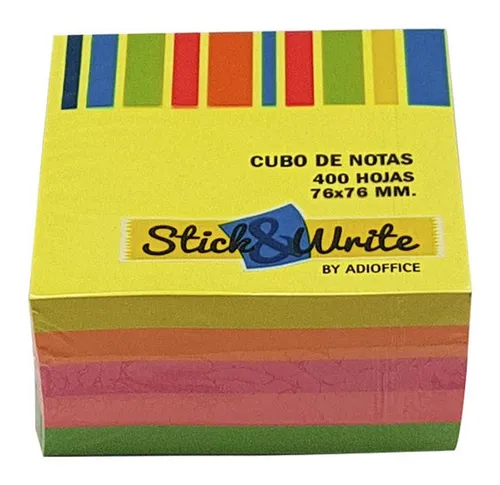 Notas Adhesivas Cubo De 400 Hojas Colores Mixtos Comaac Cuotas Sin