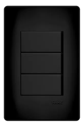Interruptor Triplo Simples 4x2 Black Preto Fosco Fame Interruptor Triplo Simples 4x2 Black Preto Fosco Fame