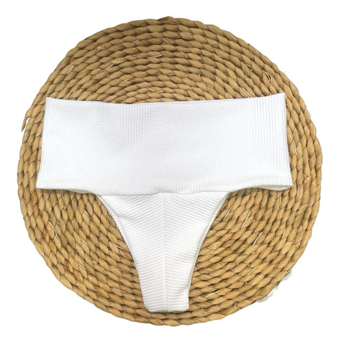 Biquíni Branco Retrô Bojo Calcinha Hotpants Disfarça Barriga