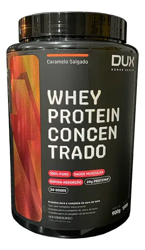 Whey Protein Concentrado Dux Pote 900g Caramelo Salgado Sabor
