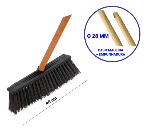 Vassoura Nylon Gari 40cm Com Cabo 28mm Grosso Parcelamento Sem Juros