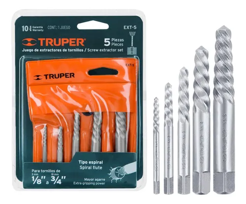 Juego Extractores De Tornillos, 5 Piezas Truper 14512 | MercadoLibre