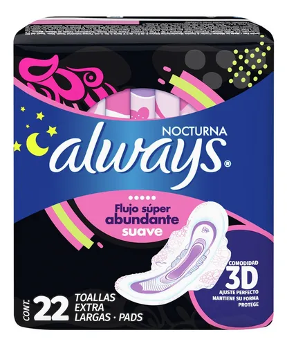 Toallas Femeninas Con Alas Always Nocturna Flujo Abundante Always ... Toallas Femeninas Con Alas Always Nocturna Flujo Abundante Always ...