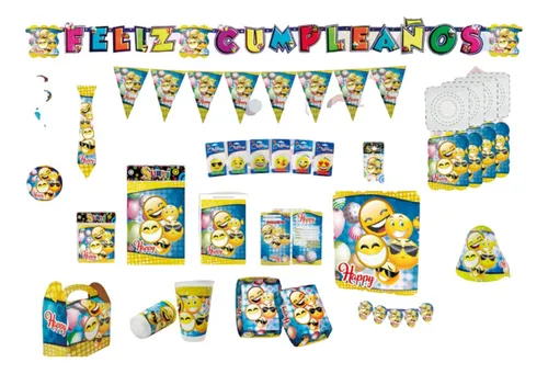 Kit Decoración Emoticones Emoji Piñata Fiesta Emoji Emoticon