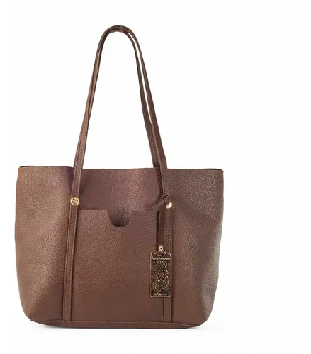 Bolsa Para Dama Piel Genuina Flexible Bolso Mujer Moda Color Café Diseño De La Tela Leona