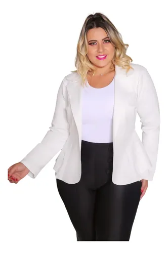 Blazer Casaco Feminino Neoprene Tamanho G1 G2 G3 Plus Size