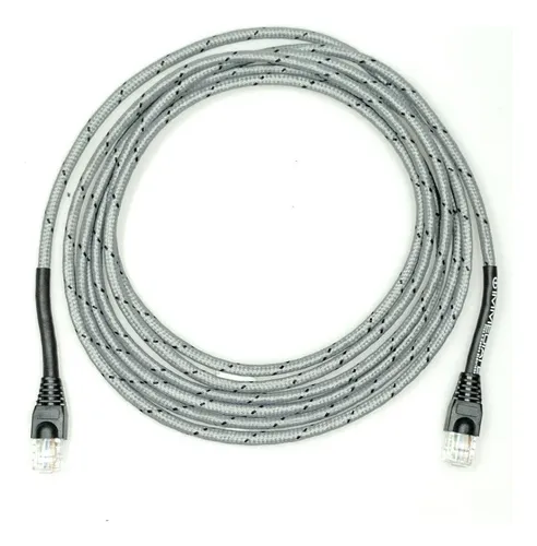 Cable de red Cat6 con revestimiento tejido gris/negro de 5 metros ... Cable de red Cat6 con revestimiento tejido gris/negro de 5 metros ...