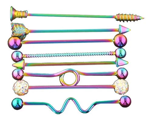 Industrial Barbell Pendiente Cartílago Cuerpo Piercing | MercadoLibre
