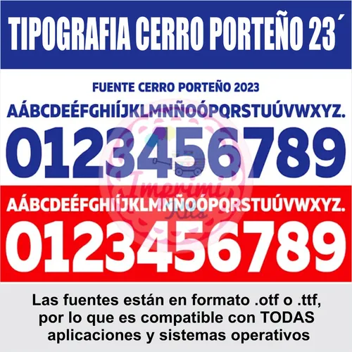 Tipografia Cerro Porteño 2023 Ttf Letras Numeros Dorsal Fuen en venta ... Tipografia Cerro Porteño 2023 Ttf Letras Numeros Dorsal Fuen en venta ...