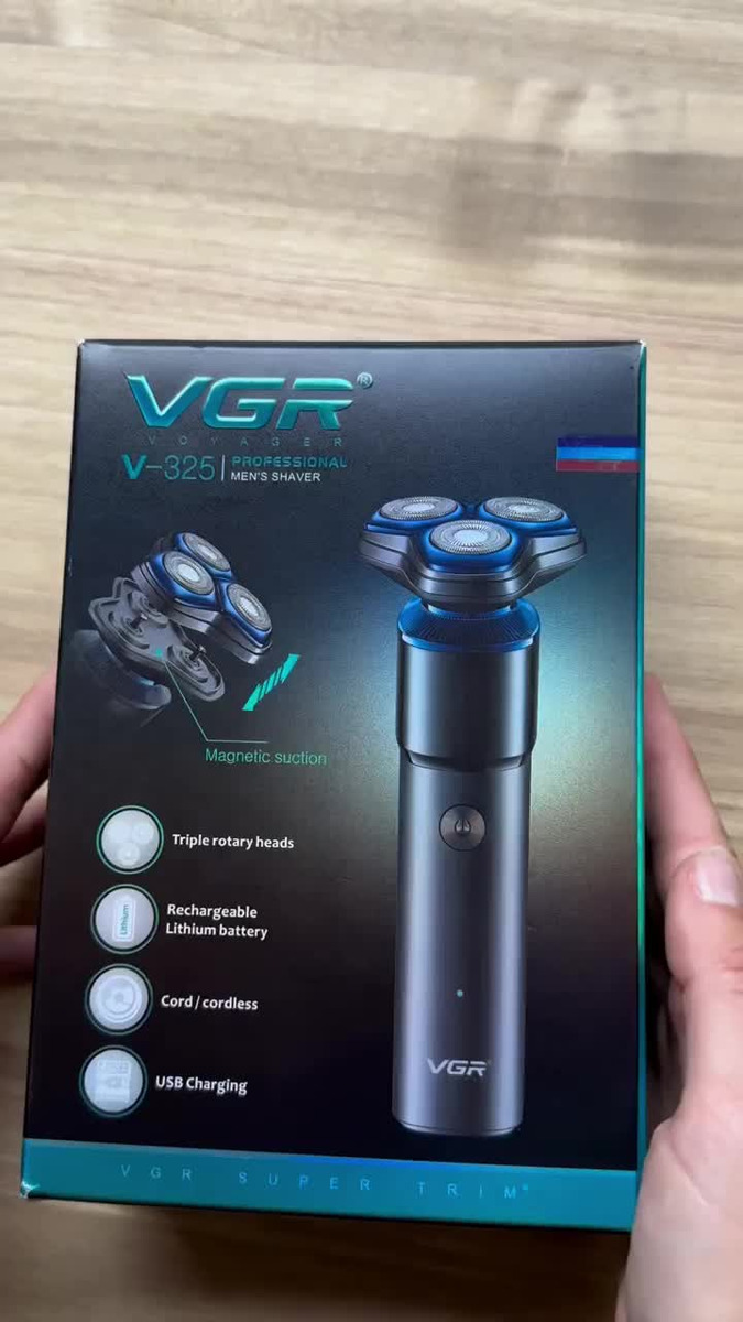 Afeitadora Eléctrica Hombre Shaver Vgr V-325 Recargable Color Negro y azul | Envío gratis