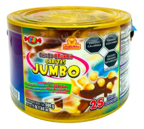 Golosina Choco Crunch Caritas Jumbo 6 Paquetes De 25 Piezas | Envío gratis