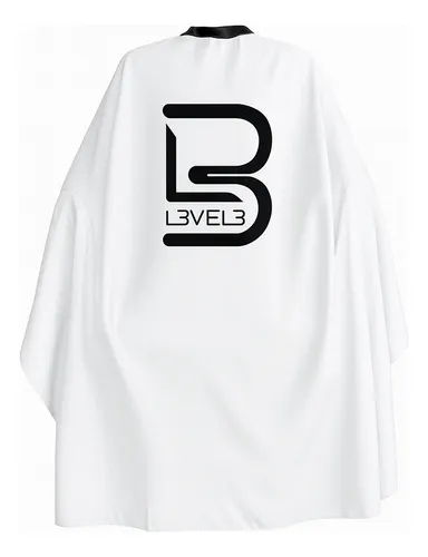 Capa Para Barberia L3 Level 3 Cuello De Goma Color Blanco Capa Para Corte Y Teñido Capa De ...