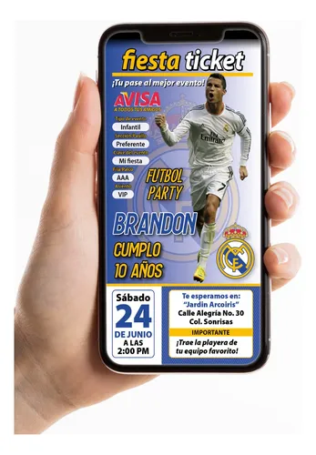Invitación Digital Cristiano Ronaldo Real Madrid Mod 04 Mercadolibre